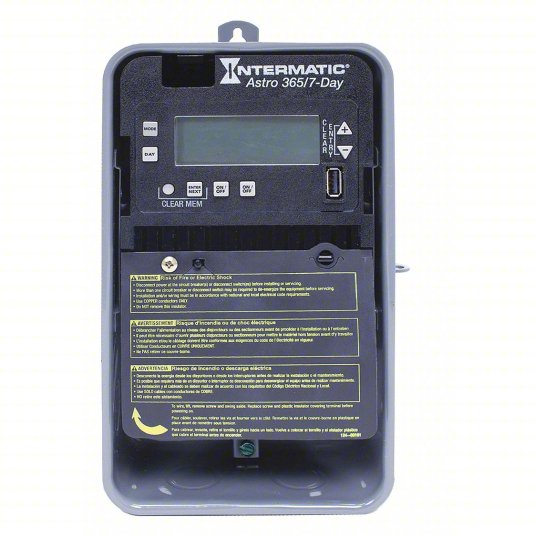 Electronic Timer: 2 Channels, 120 to 277V AC, SPST, 30 A Amps, 7 day M ...