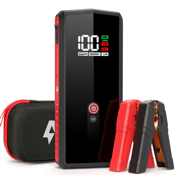 4000 Amp Jump Starter with 65W Dual USB Fast-Charge, 24000mAh Car Batt ...