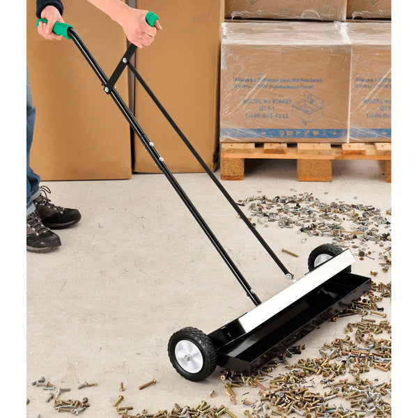 Heavy Duty Magnetic Sweeper With Release Lever, 24" Cleaning Width ...