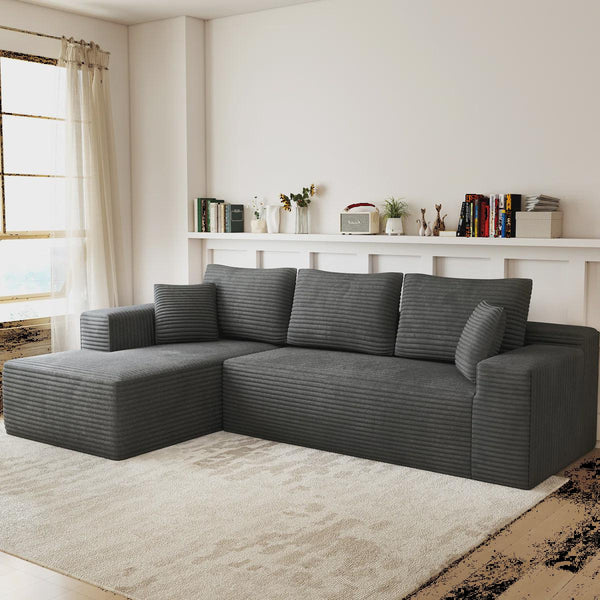 Ellie Cloudy Sectional Couch With L-shape Chaise, No Assembly Required ...