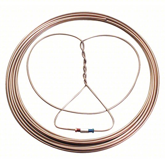 Brake Line Tubing: Tubing, 3/16 in OD Tube Size, 50 ft Lg, Copper Nick ...