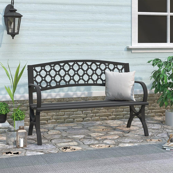 Abble Outdoor Durable Steel Bench - Black – ADVANCED SOLUTIONS DISPLAY