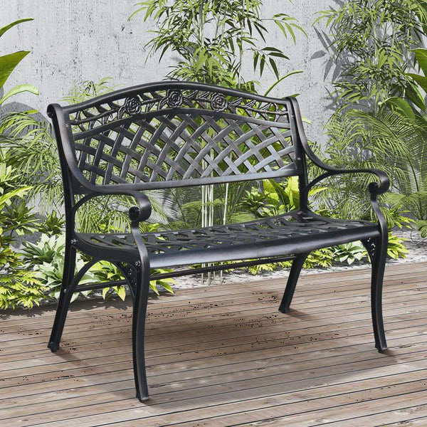 Arnessa Metal Outdoor Bench – ADVANCED SOLUTIONS DISPLAY