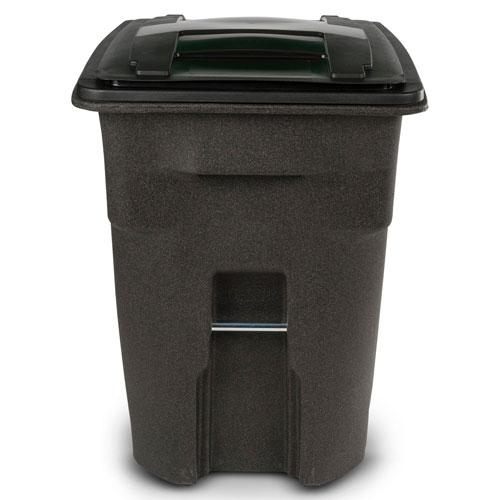 Toter Heavy Duty Two-Wheel Trash Cart, 96 Gallon, Brownstone - ANA96-5 ...