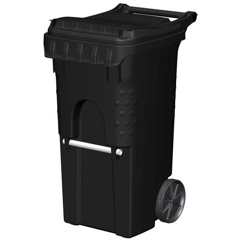 Otto Mobile 2 Wheeled Trash Container, 35 Gallon Black - 3956060F-BS8 ...