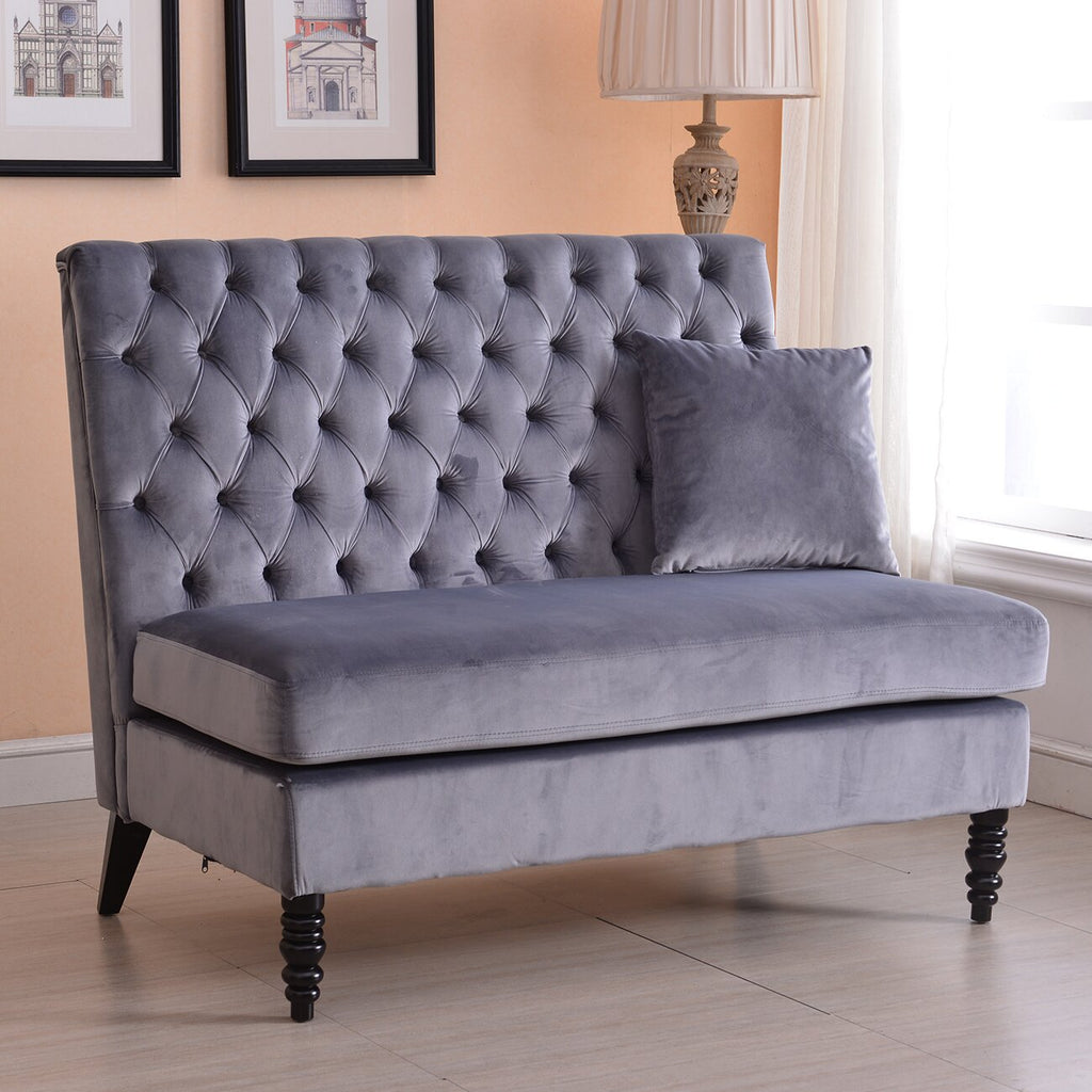 Ellayne Velvet 50 Armless Loveseat ADVANCED SOLUTIONS DISPLAY