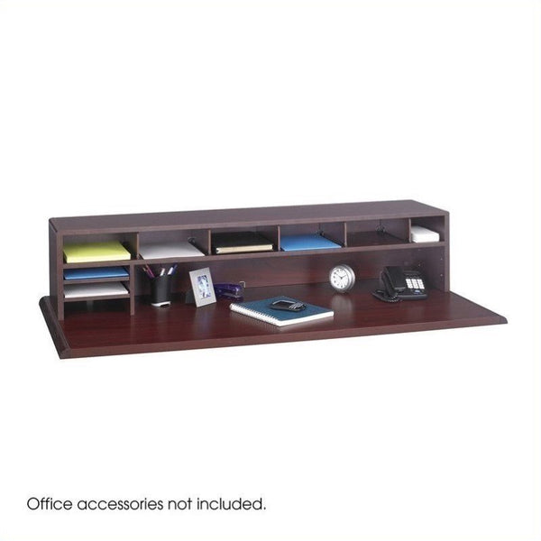 58"W Low Profile Desk Top Organizer in Mahogany – ADVANCED SOLUTIONS ...