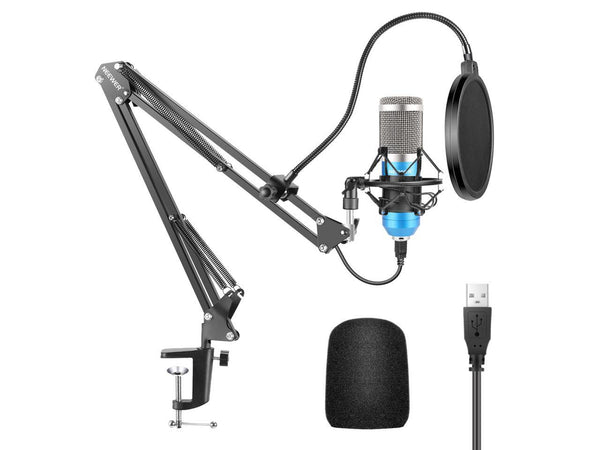 Neewer USB Microphone Kit 192KHZ/24BIT Plug&Play Computer Cardioid Mic ...