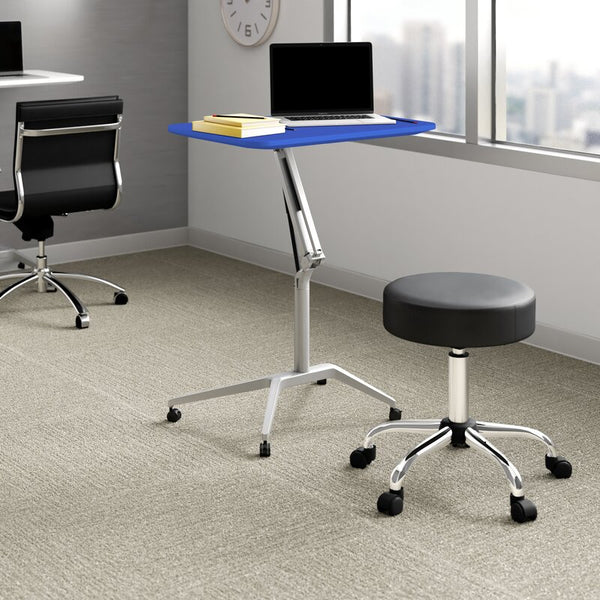 Albin Adjustable Laptop Cart-Blue/Silver – ADVANCED SOLUTIONS DISPLAY