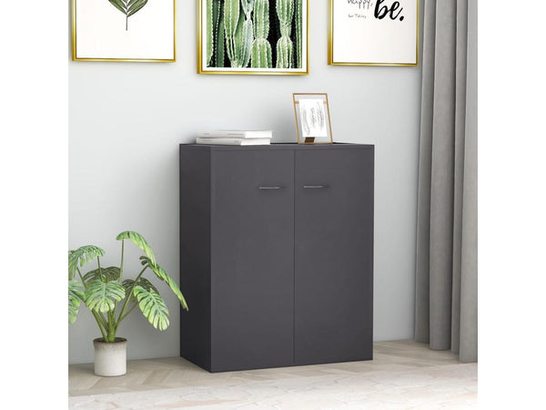 vidaXL Sideboard Modern Gray Chipboard Storage Cabinet Side Chest Lowb ...