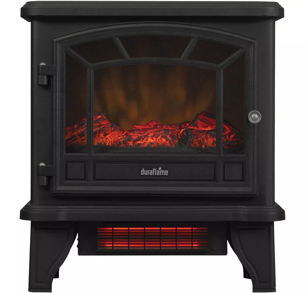 Duraflame 550 Black Infrared Freestanding Electric Fireplace Stove wit ...